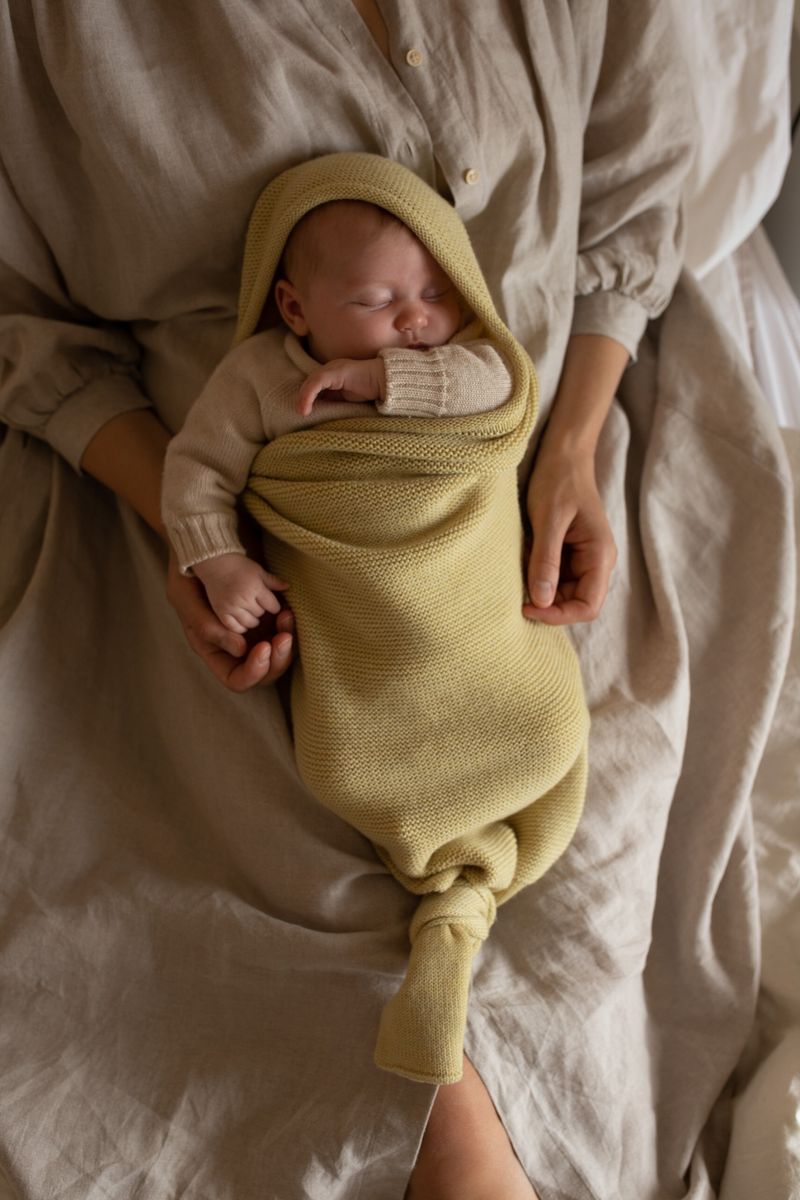 Hvid Knitted Baby Cocoon Merino Wool – Pine + Pear co.
